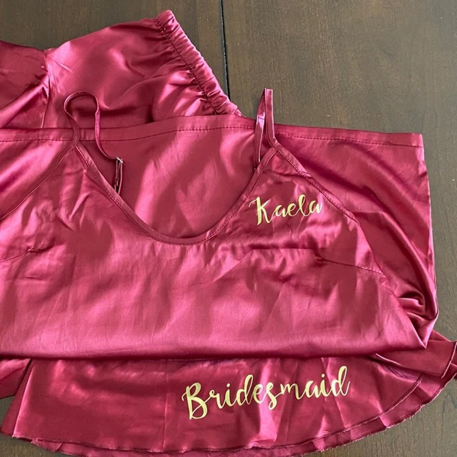 Satin Cami Set Camisole Set Bridal Party Cami Sets Black Cami Sets Bridesmaid Cami Sets