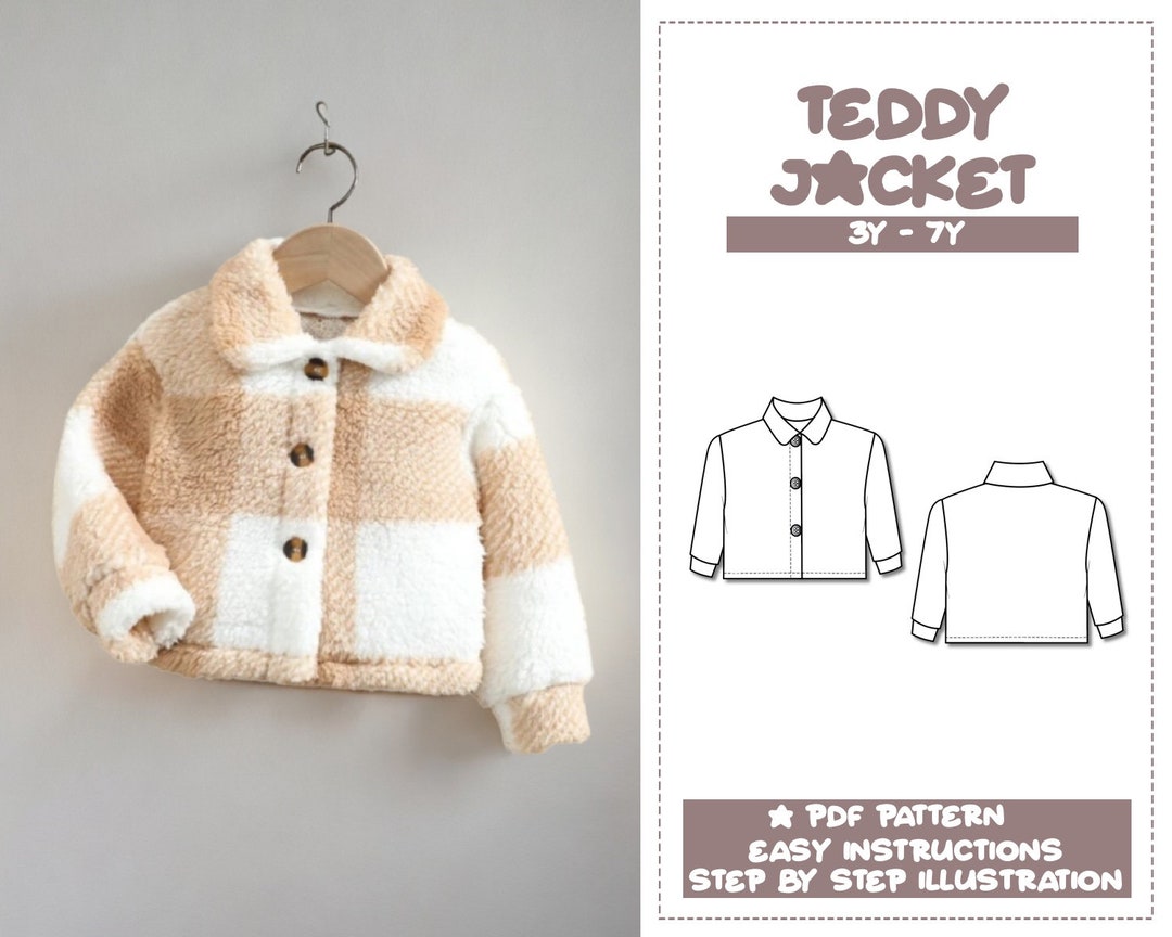 Girls Jacket Sewing Pattern 3Y-7Y Teddy Jacket Pattern Kids - Etsy
