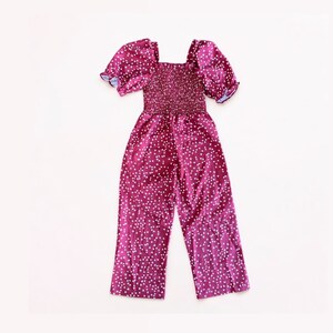 Girls Jumpsuit Sewing Pattern 4Y-7Y Puff Sleeve Jumpsuit Sewing Pattern ...