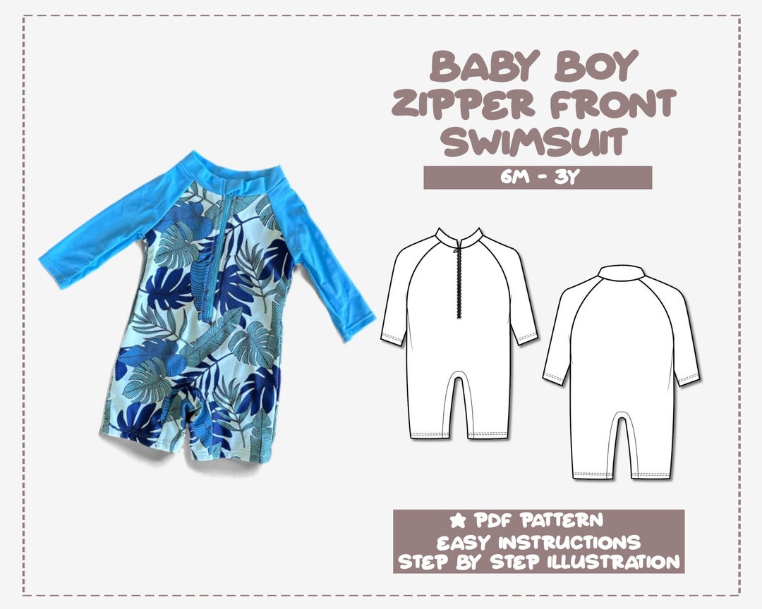 Baby Swimsuit Sewing Pattern 6M-3Y Toddler Swimsuit PDF Pattern One ...