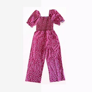 Girls Jumpsuit Sewing Pattern 4Y-7Y Puff Sleeve Jumpsuit Sewing Pattern ...