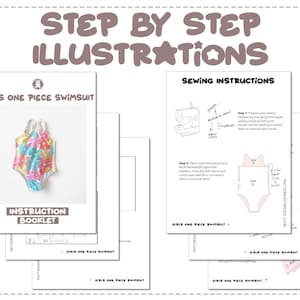 Swimsuit Sewing Pattern 3Y-7Y Girls One Piece Swimsuit PDF Pattern Kids ...