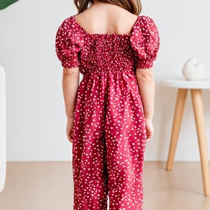 Girls Jumpsuit Sewing Pattern 4Y-7Y Puff Sleeve Jumpsuit Sewing Pattern ...