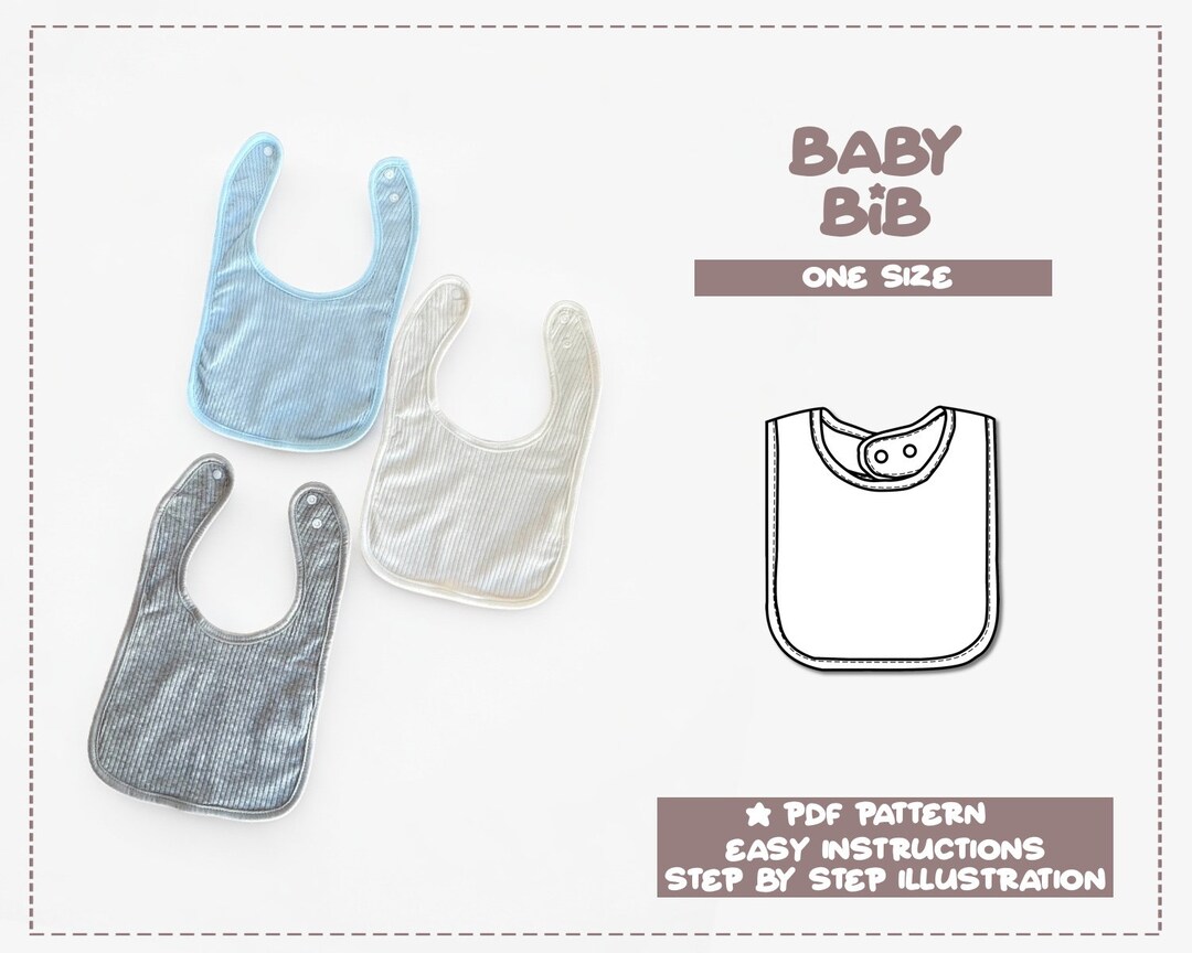 Baby Bib Sewing Pattern Baby Accessories PDF Pattern Toddler Bib Sewing ...