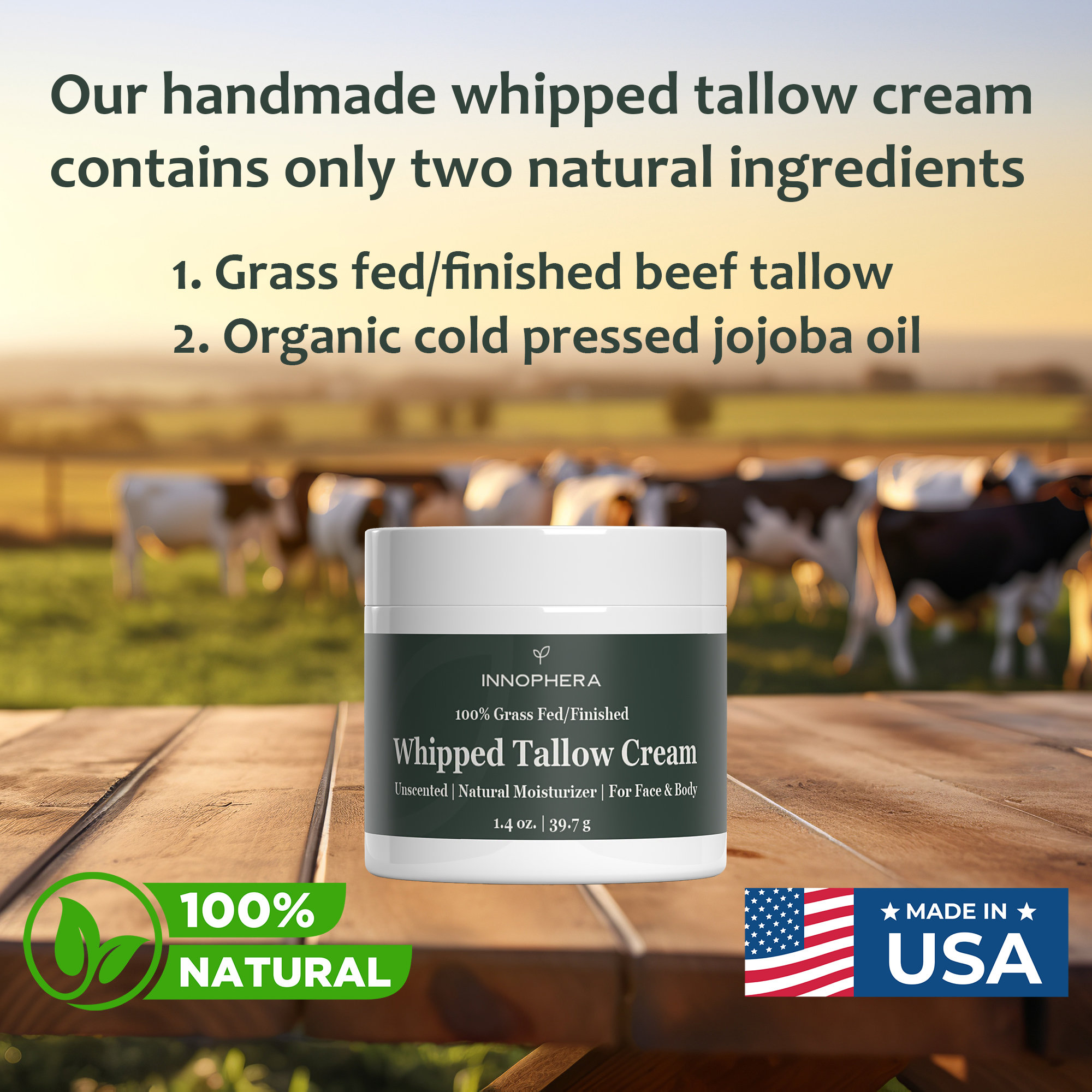 Whipped Beef Tallow Cream for Skin Care ‒ Grass Fed/finished ‒ 100% ...