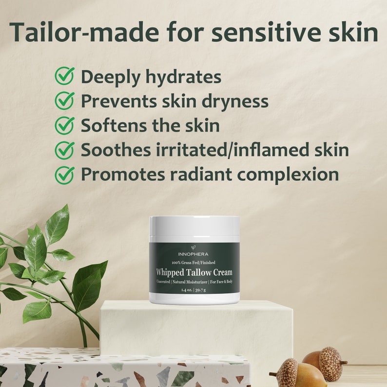 Whipped Beef Tallow Cream for Skin Care ‒ Grass Fed/finished ‒ 100% ...