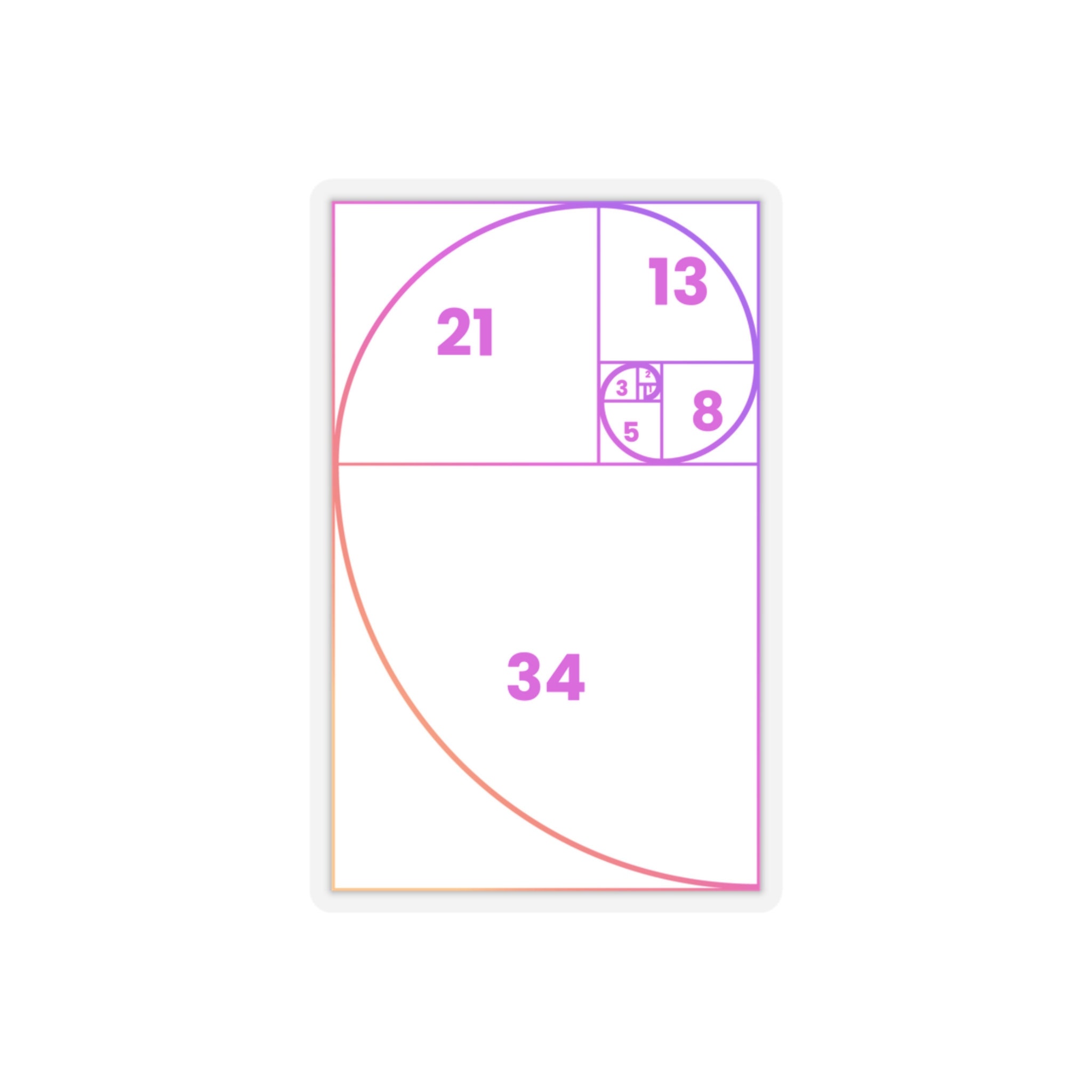Fibonacci Spiral Sticker for Math Lovers: Essential STEM Student Gift ...