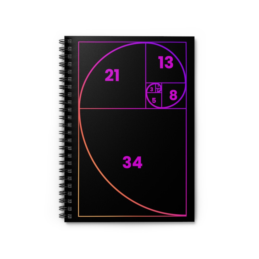 Math Lovers Fibonacci Spiral Notebook Ruled Line: Perfect for Golden ...
