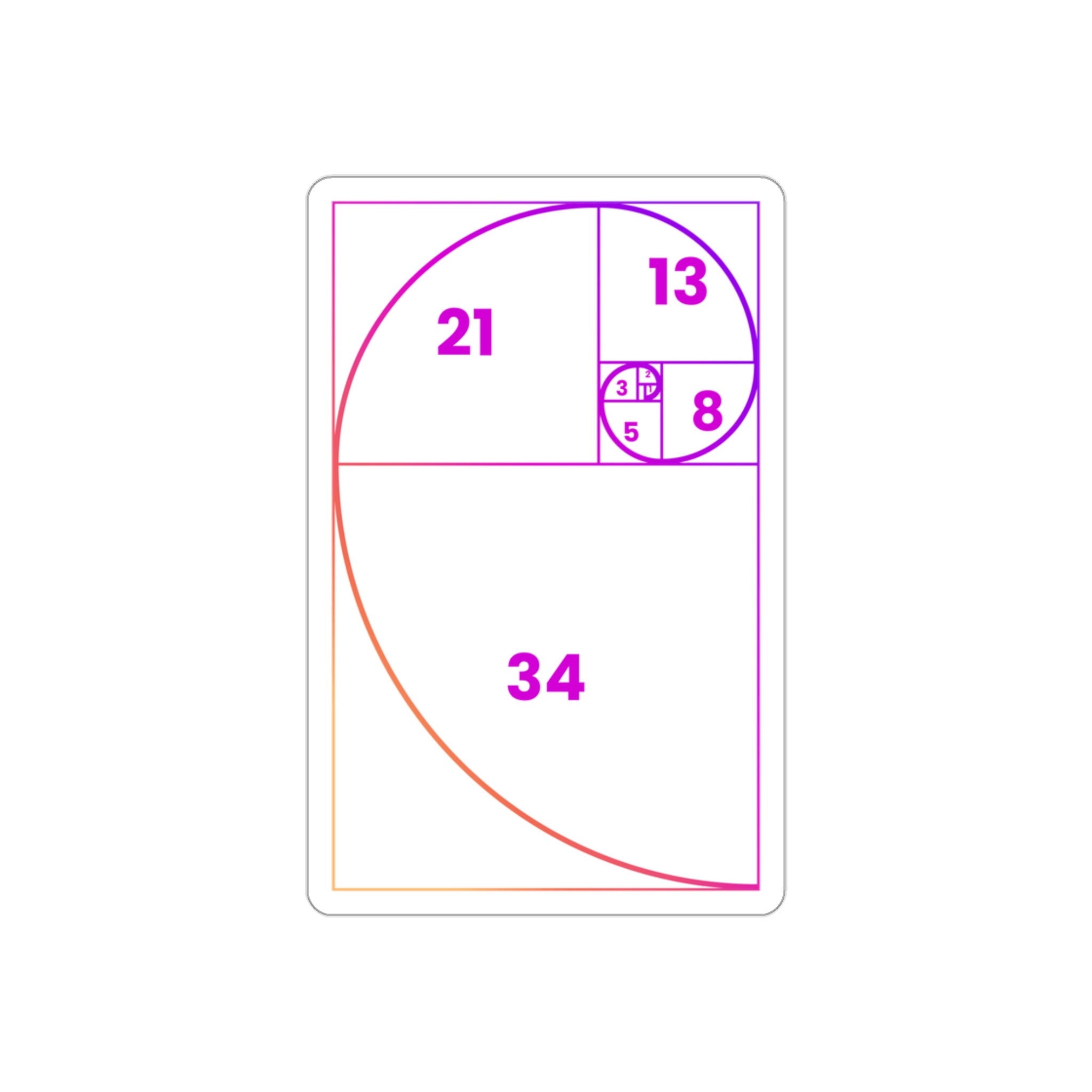Fibonacci Spiral Sticker for Math Lovers: Essential STEM Student Gift ...