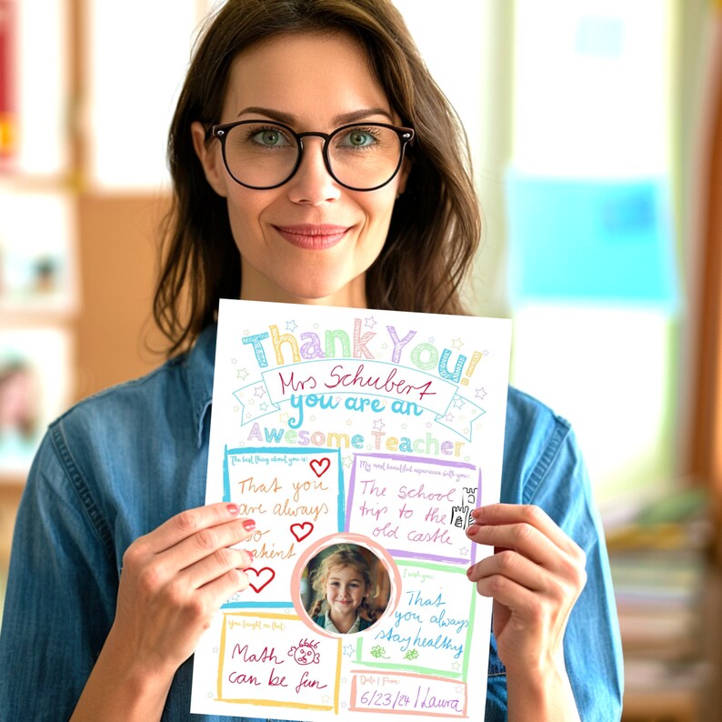 Teacher Appreciation Printable Thank You Card Printable Fill in Teacher ... Teacher Appreciation Printable Thank You Card Printable Fill in Teacher ...