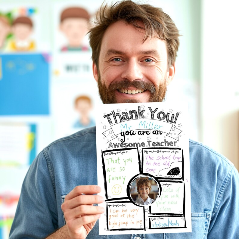 Teacher Appreciation Printable Thank You Card Printable Fill in Teacher ... Teacher Appreciation Printable Thank You Card Printable Fill in Teacher ...
