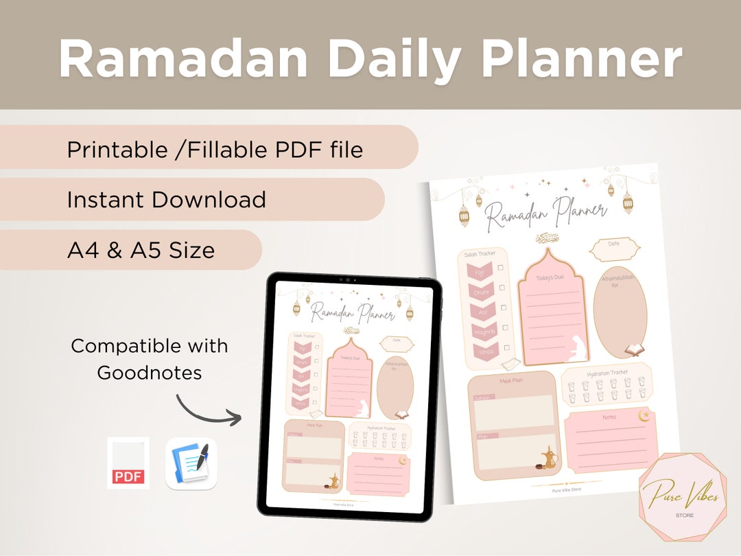 Islamic Daily Planner Printable Ramadan Planner Muslim Daily Planner ...