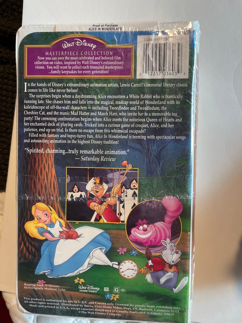 Walt Disneys Alice in Wonderland VHS Sealed - Etsy