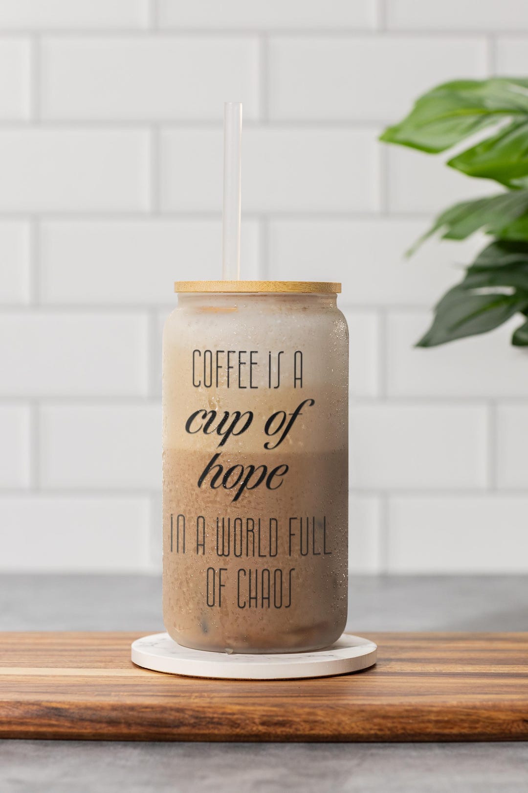 Coffee Lover's 16oz Sipper Glass, Mother's Day, Teacher's Gift, Barista ...