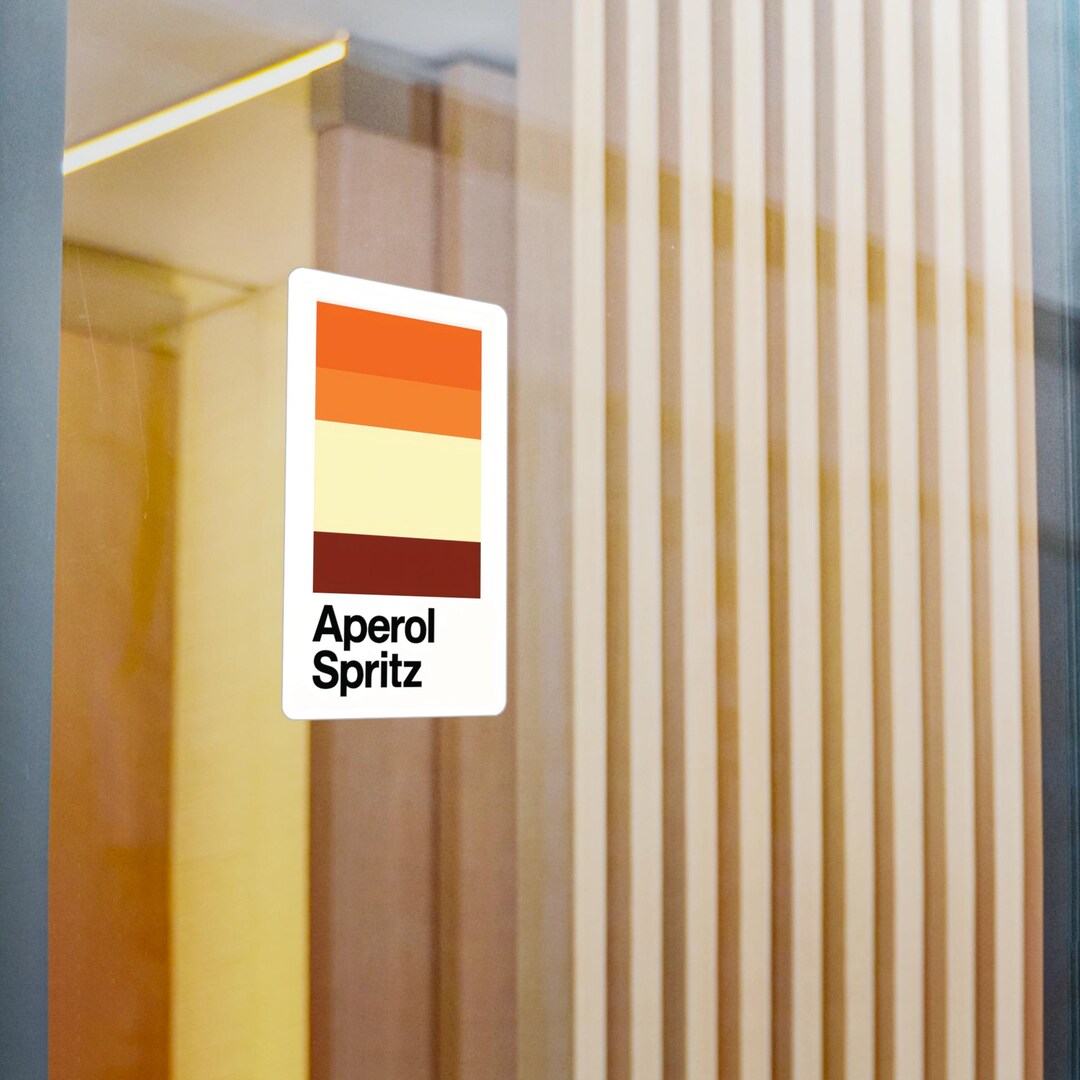 Aperol Spritz Color Swatch Vinyl Decal, Home Bar Decor, Summer Vibes ...