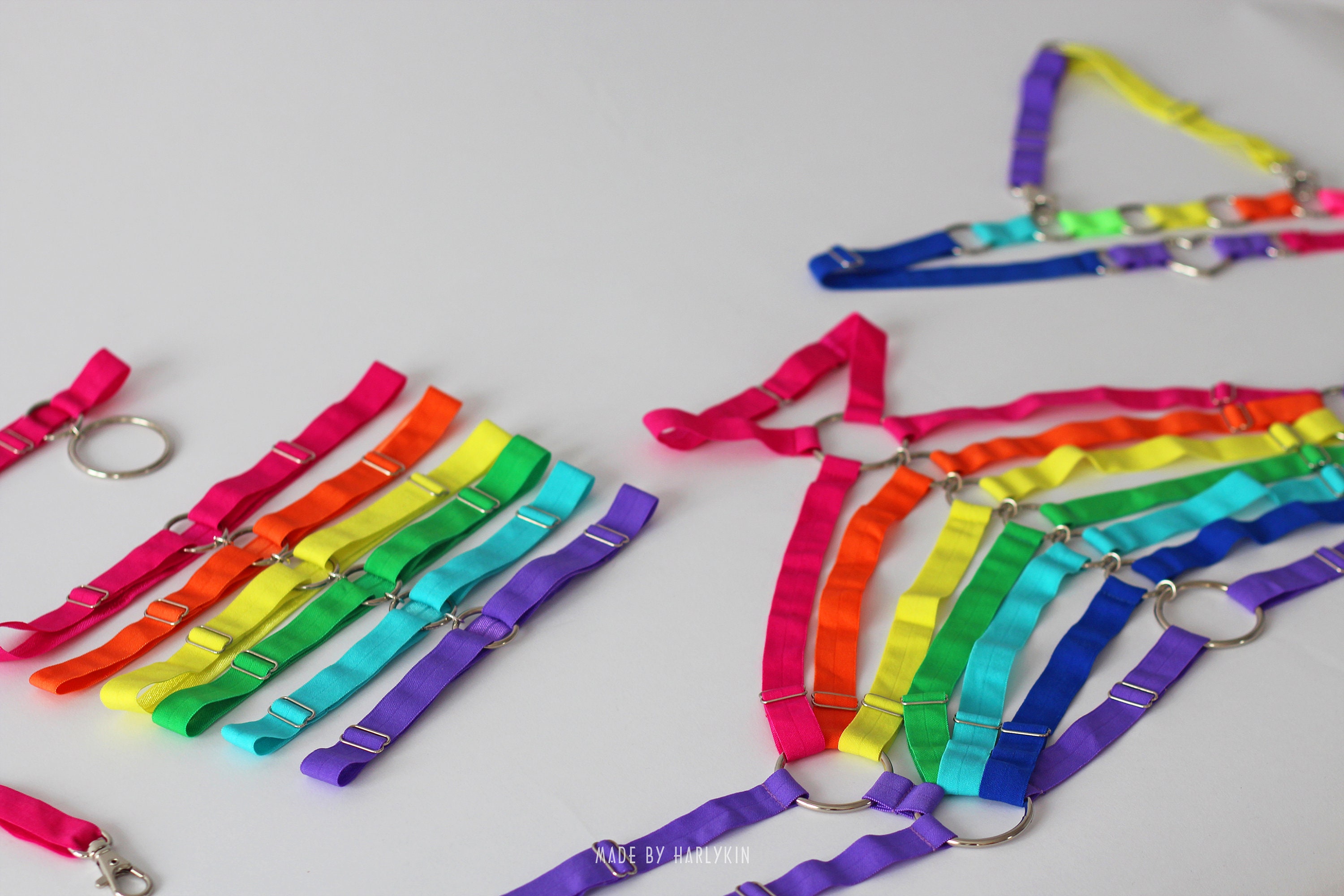 Rainbow Harness Set, Festival Harness, Pride Outfit, Rainbow Lingerie, Rainbow Clothing, Rave ...