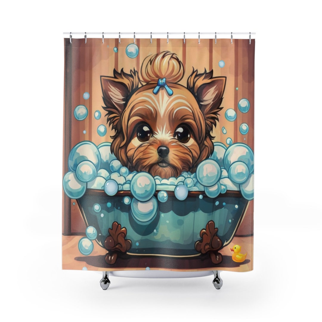 Yorkie Shower Curtain Yourkie Dog Home Decor Yorkie Dog - Etsy