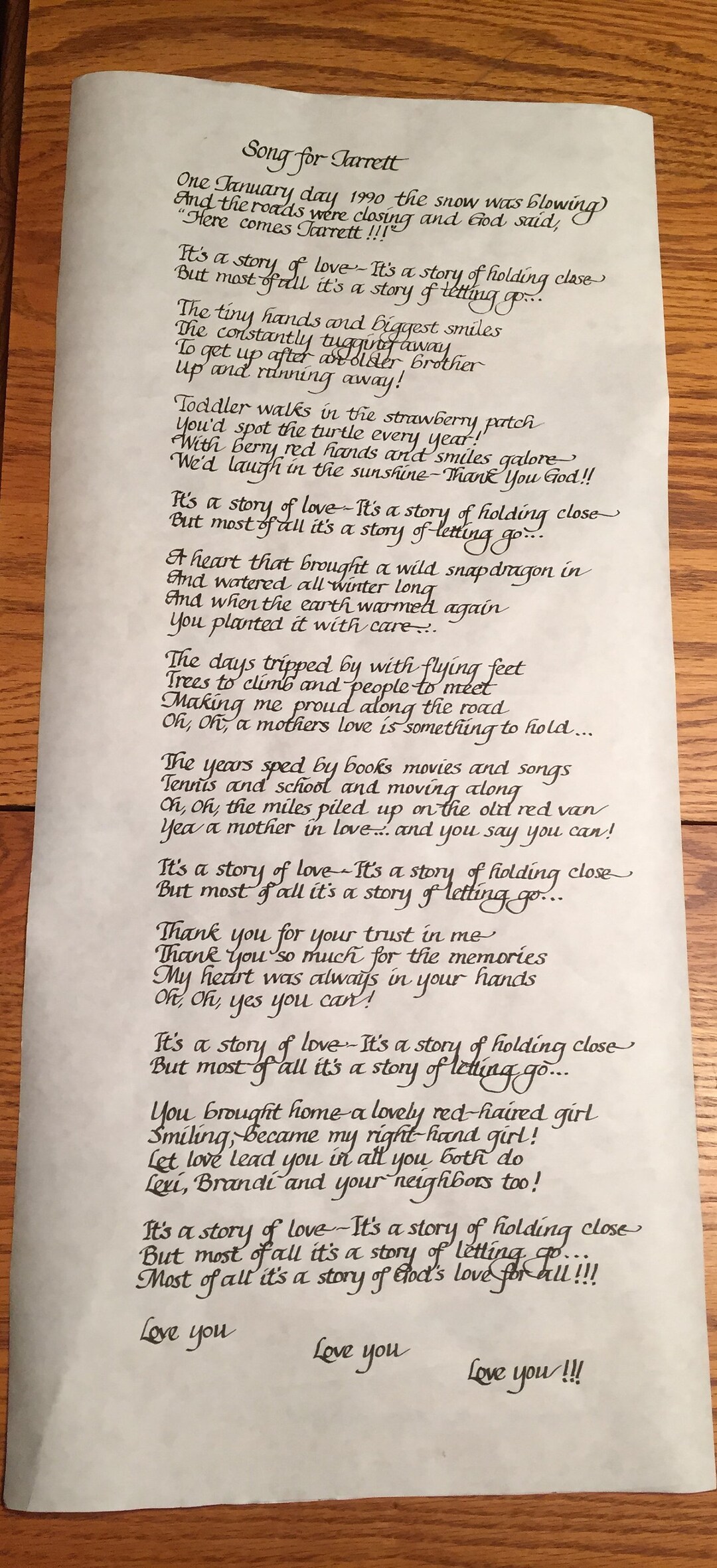 I Will Hand-scribe Your Favorite Song, Wedding Vows, or Poem. - Etsy