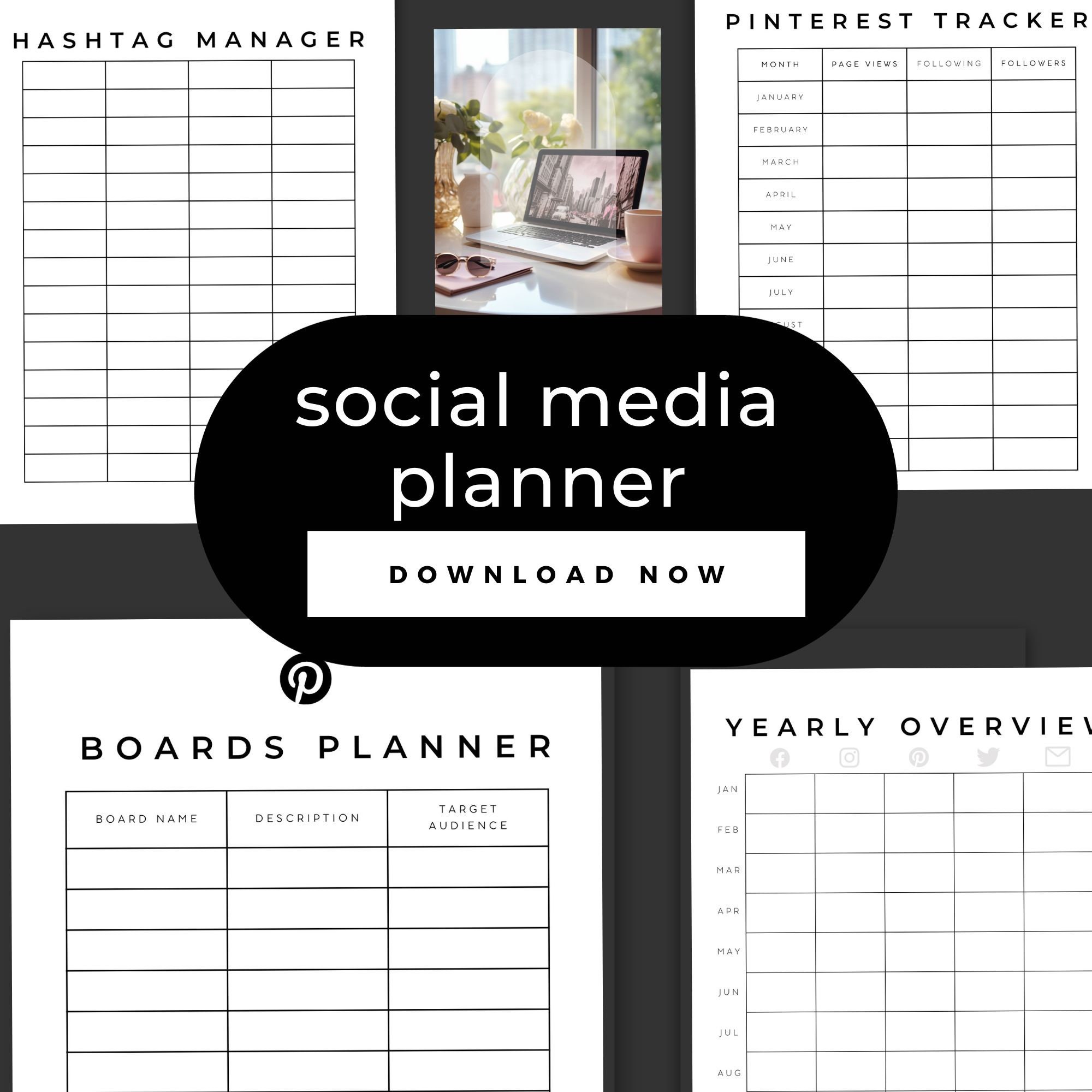 Your Social Media Planner Printable, Content Planner for Instagram ...