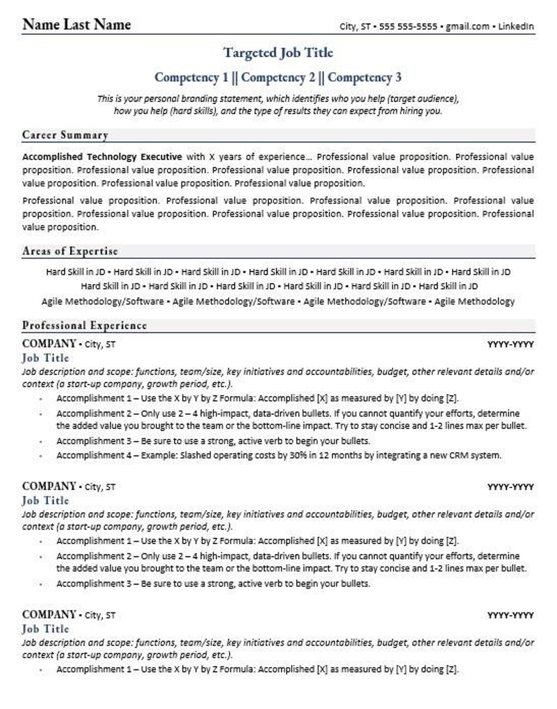 Tech Resume Template - Etsy