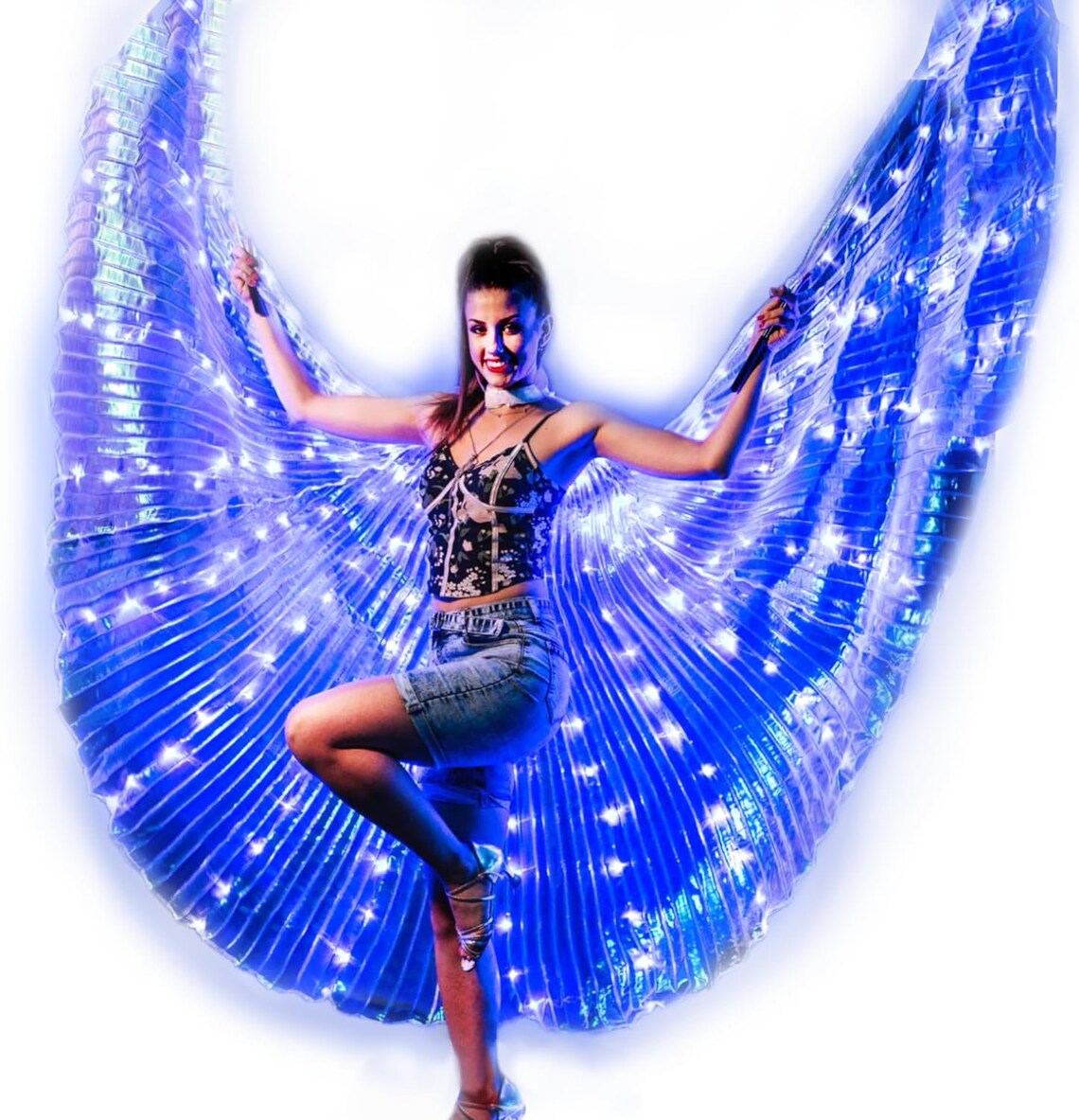 Illuminated Veil Angel Wings Adult Size Fairy Wings Festival Angel ...