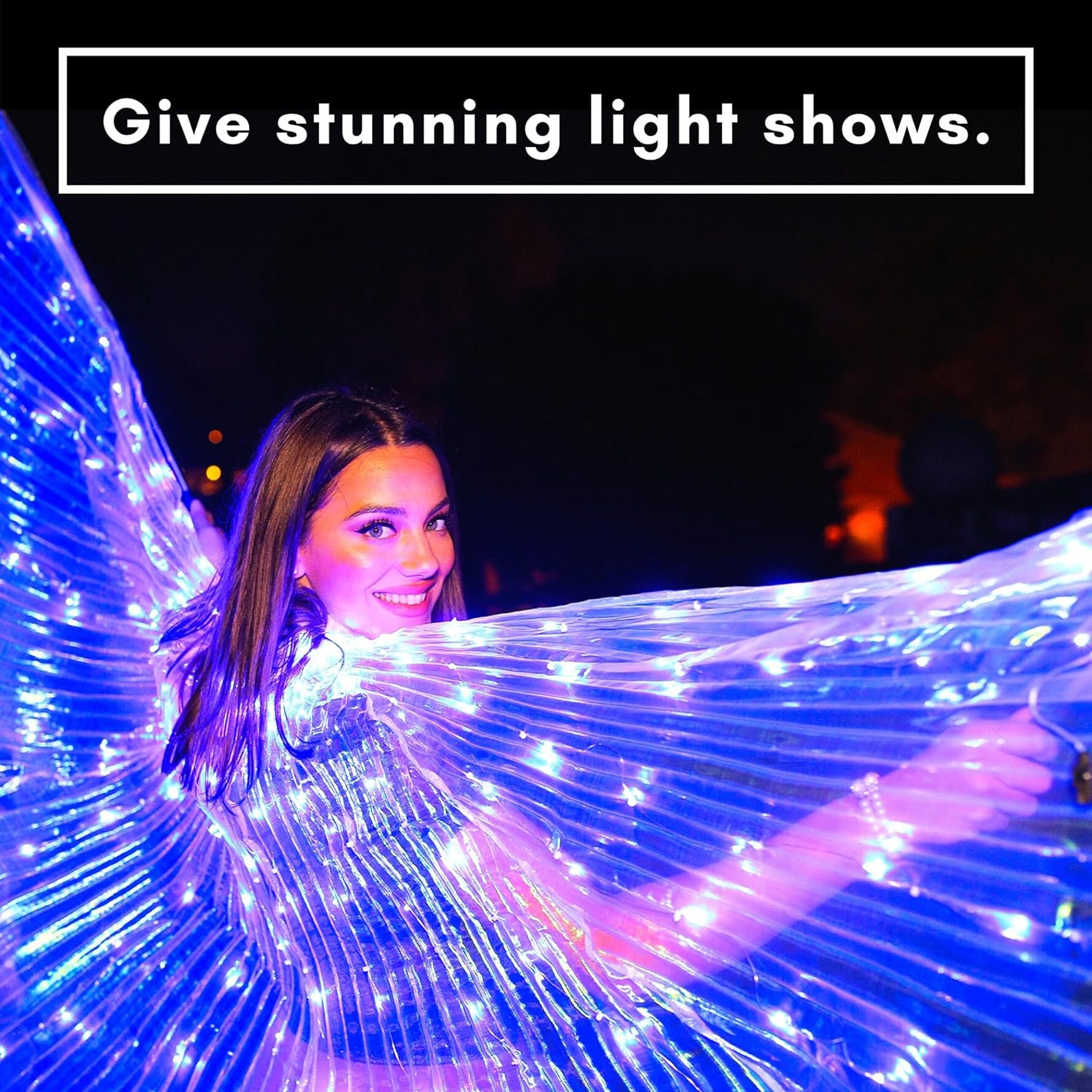 Illuminated Veil Angel Wings Adult Size Fairy Wings Festival Angel ...