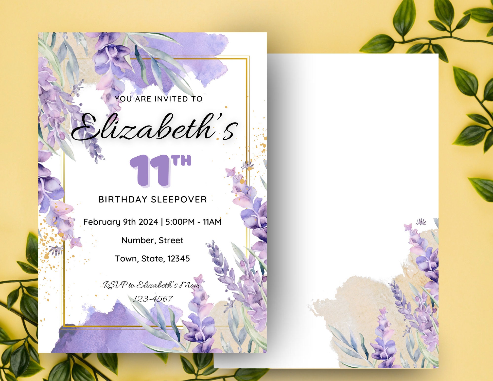 Choose Your Customizable Purple Flower Invitation Template. Purple ...