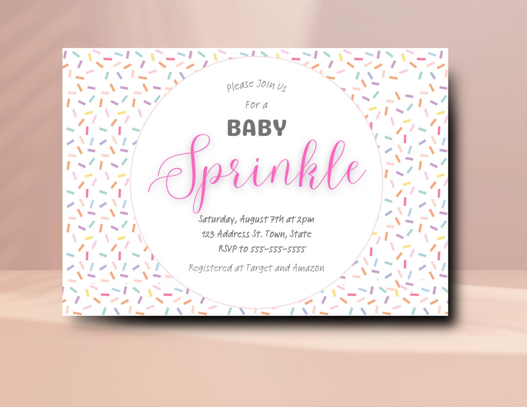 Customizable Baby "sprinkle" Invitation - Etsy