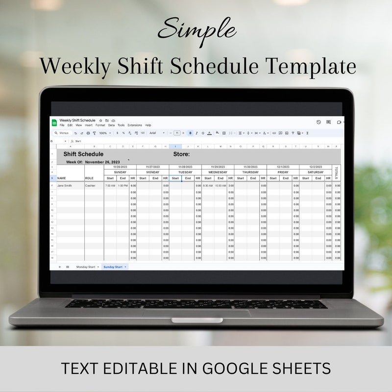 Employee Shift Schedule Excel - Etsy