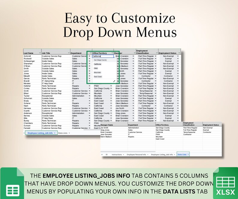 Employee Information Database, Employee Info Tracking, Employee Roster ...