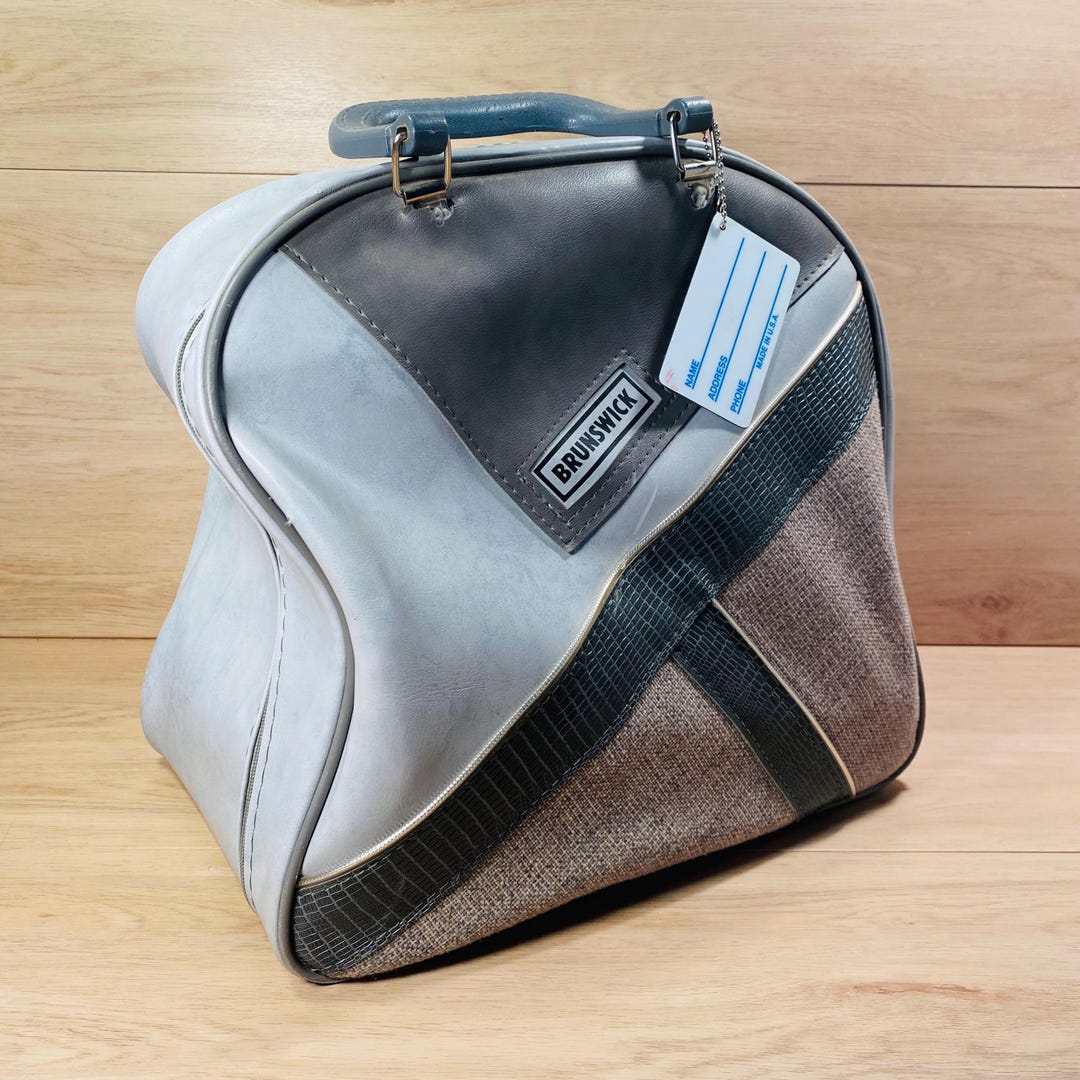 Vintage Bowling Bag: Retro Brunswick Gray Sports Tote, Made in USA - Etsy