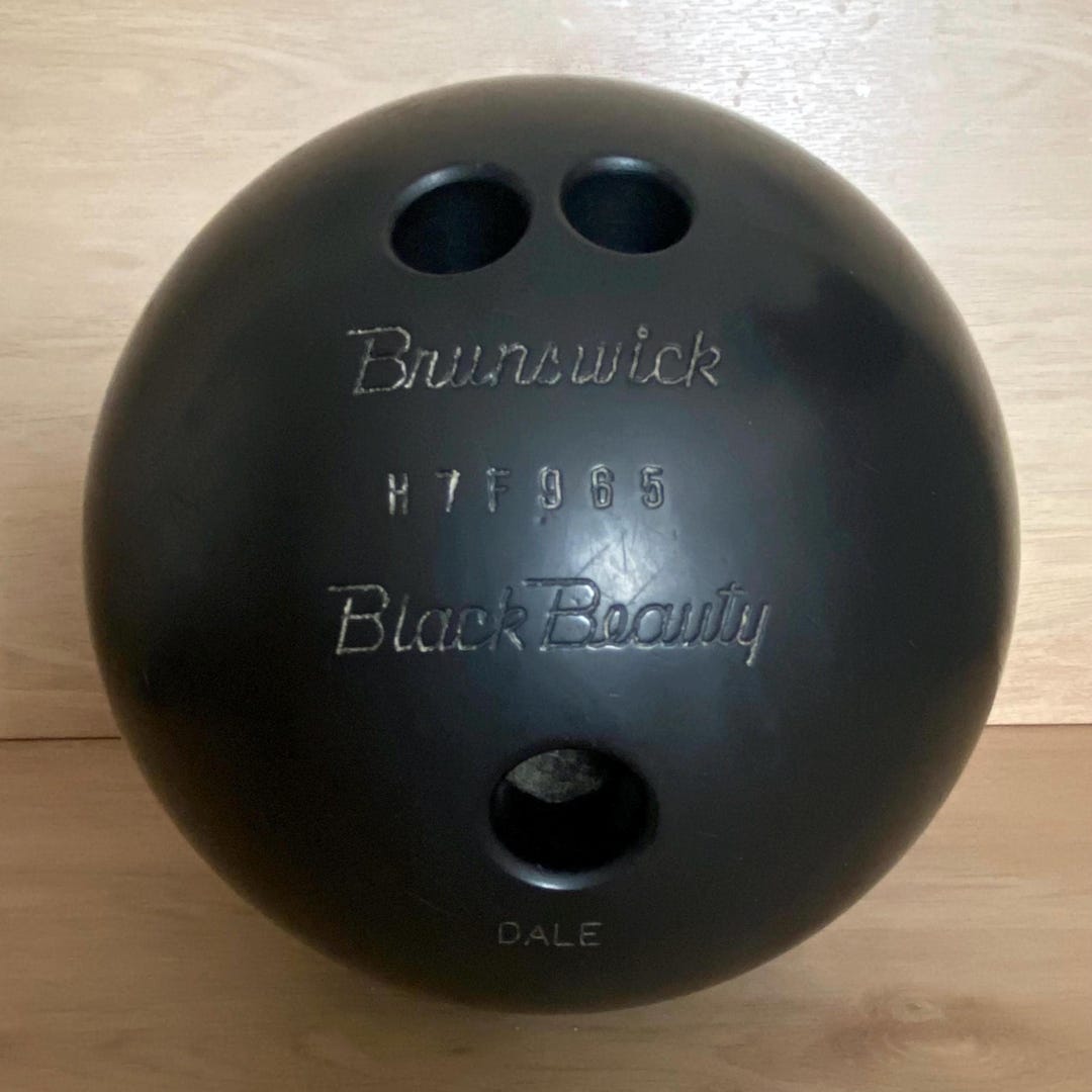 Vintage Brunswick Black Beauty Bowling Ball, 16lb, Classic Retro ...