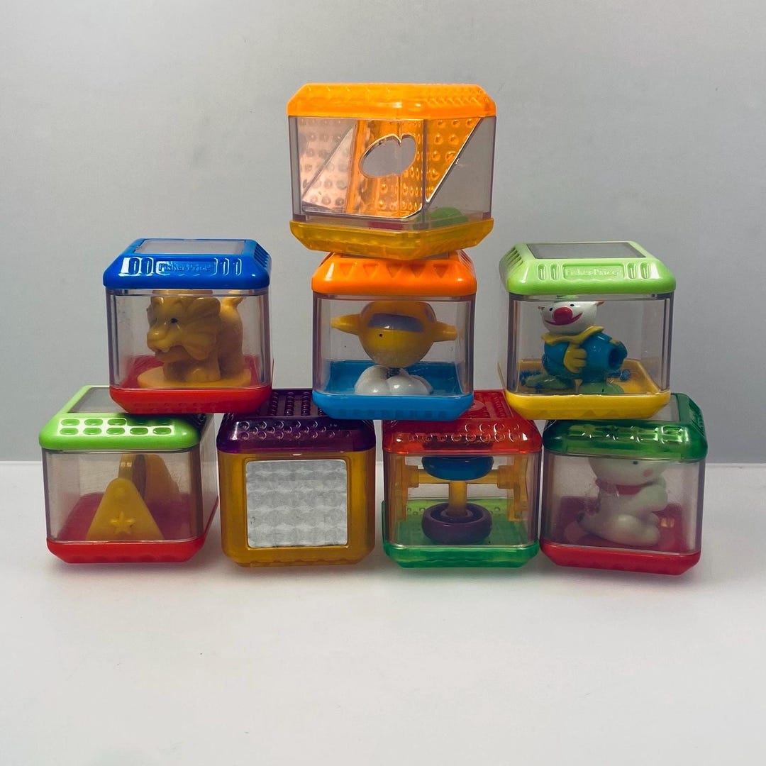 Vintage Peek a Boo Sensory Blocks, Fisher Price Peek a Boo Blocks Set of 9 Fisher Price ...