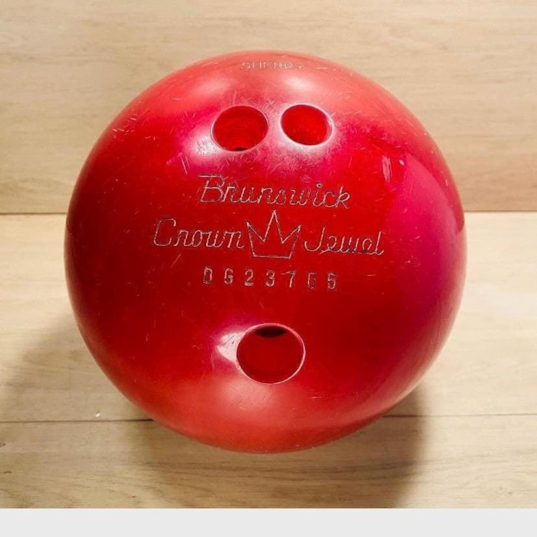 Vintage Brunswick Crown Jewel Bowling Ball, Ruby Red , 12lb , Retro ...