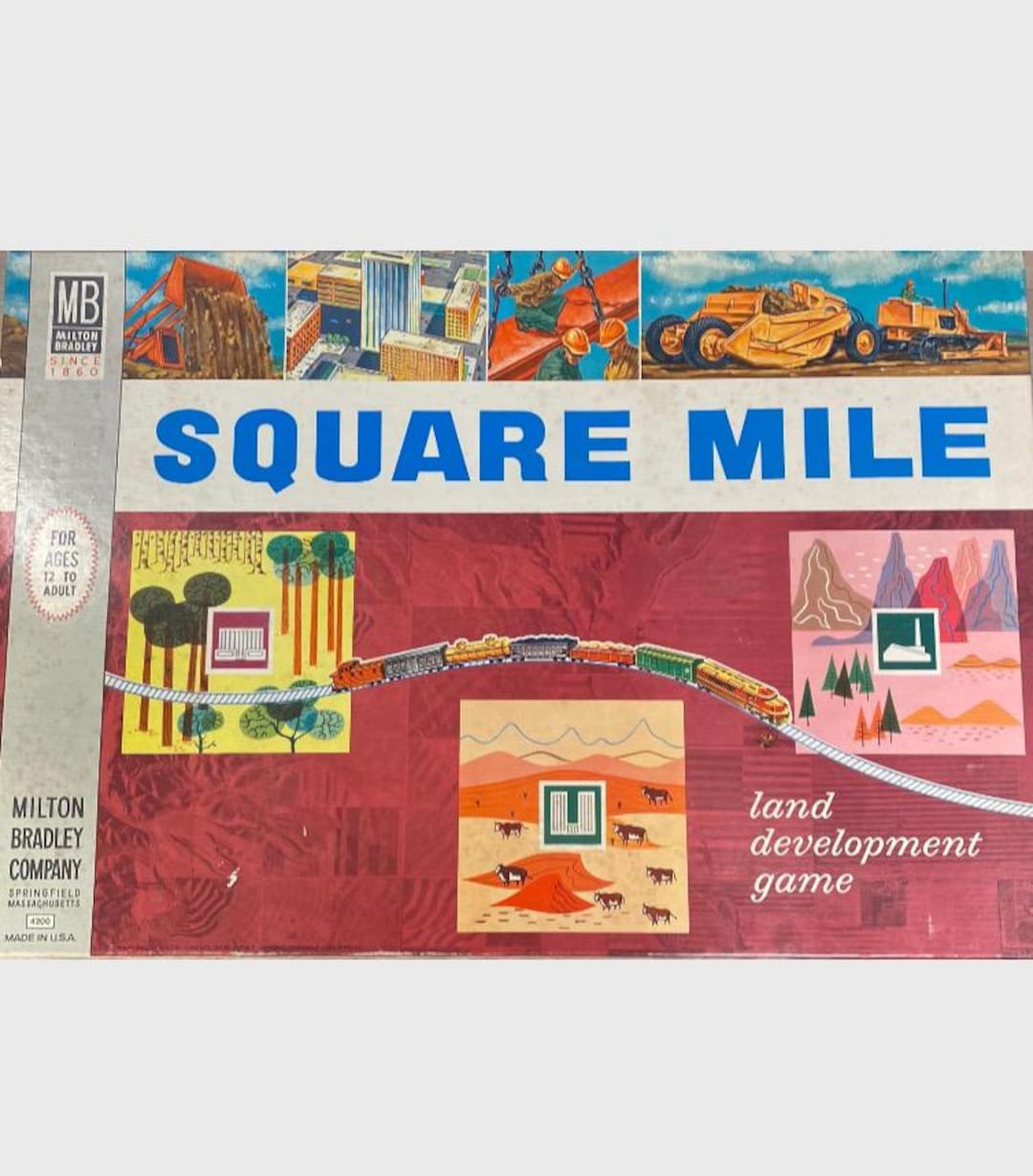 Vintage 1962 Square Mile Board Game: Complete Milton Bradley Land ...