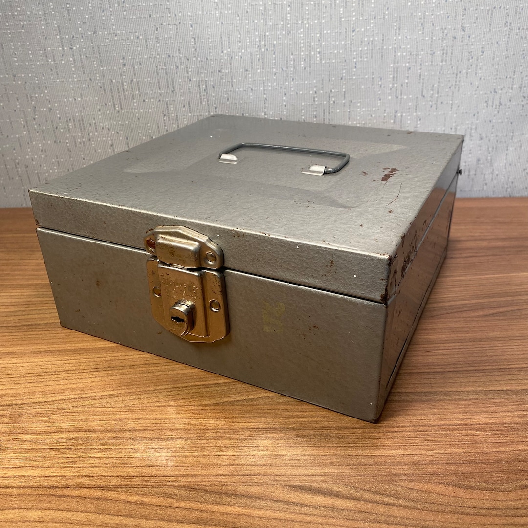 Vintage Industrial Versa Check File Gray Porta-file Metal File Box With ...