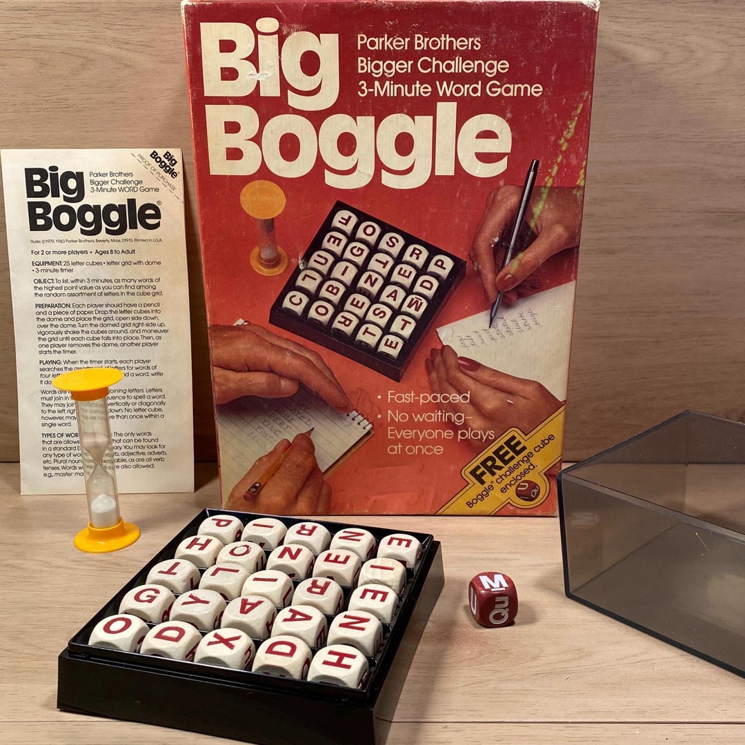Vintage Game 1983 Big Boggle Game by Parker Brothers - Complete With ...