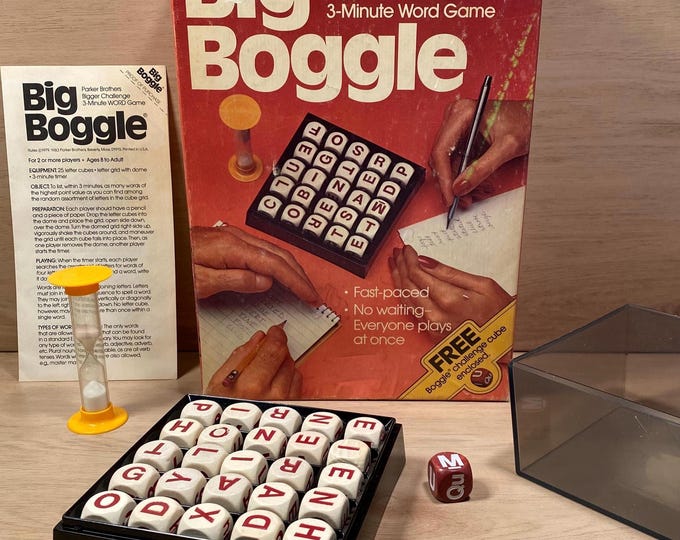 Vintage Boogle Game 1983 Big Boggle Game by Parker Brothers - Complete With Challenge Cube - Fun ...