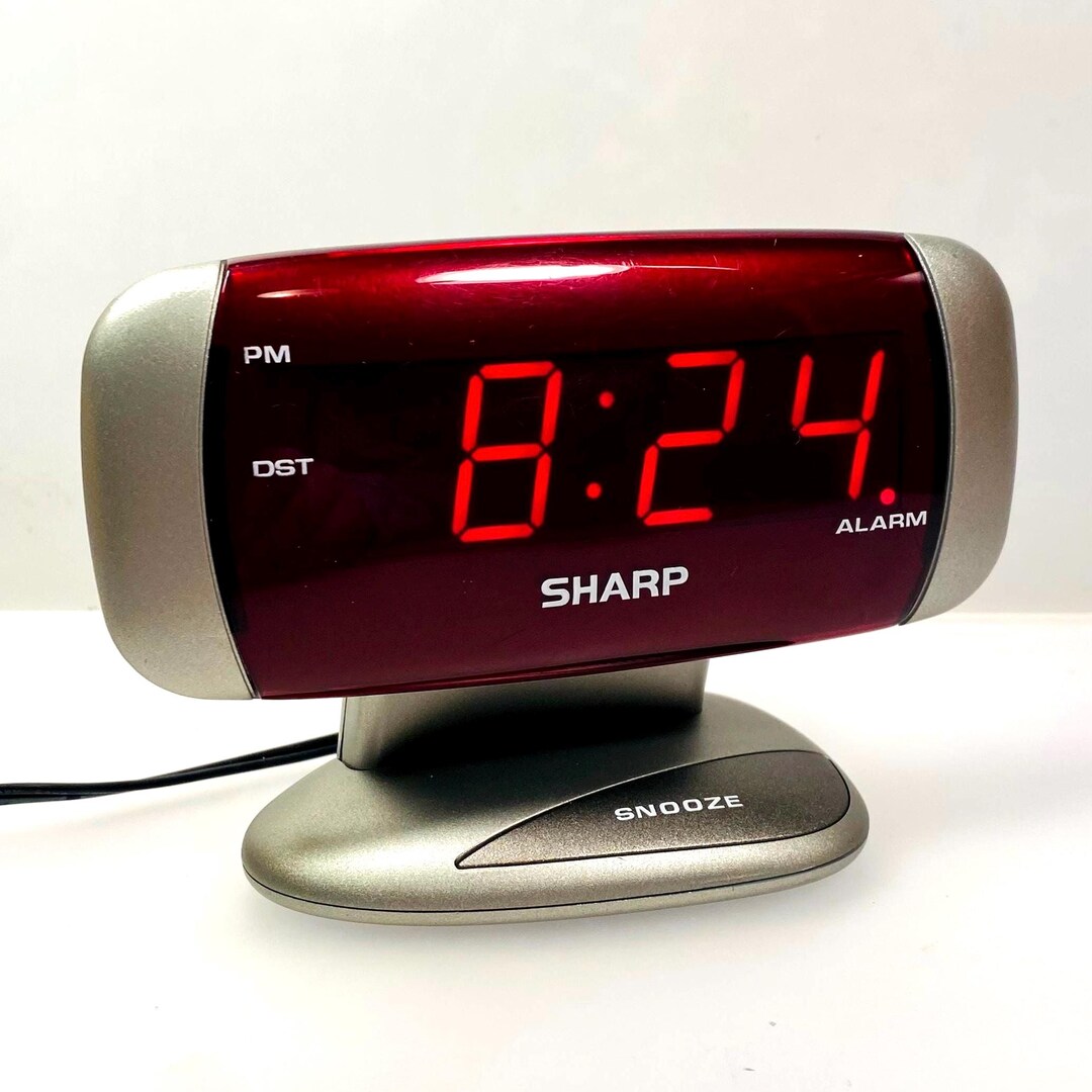 Vintage Sharp Digital Alarm Clock Retro 80s/90s Digital Clock Red ...
