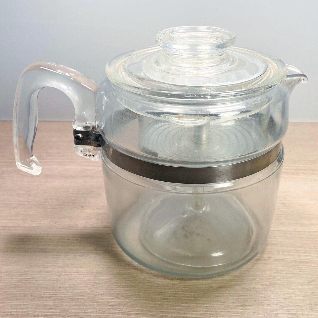 Vintage Pyrex Flameware 7756 Coffee Pot - Complete 6 Cup French Press ...