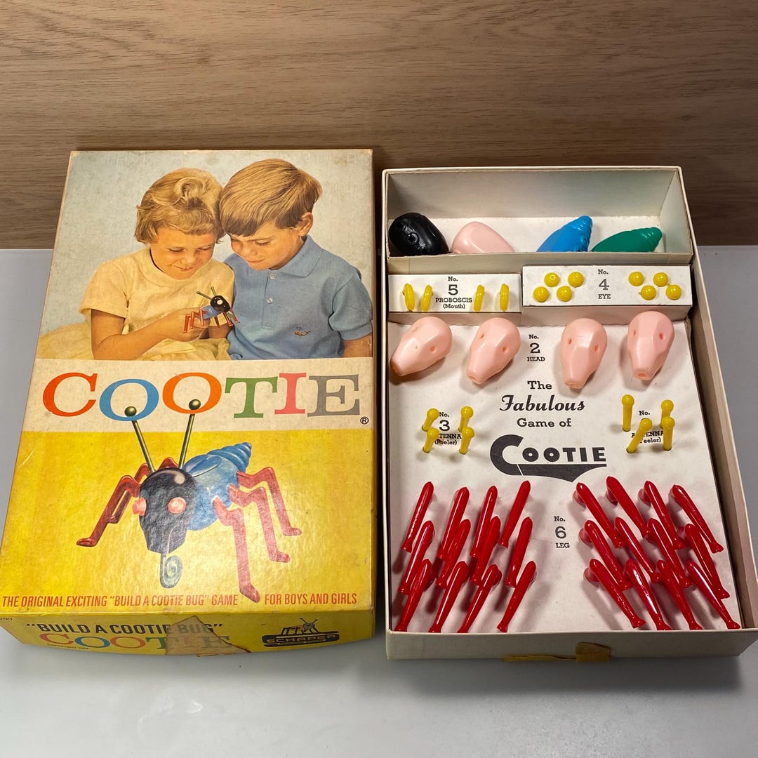 Vintage Games Cootie the Original Exciting build a Cootie Bug Game for ...