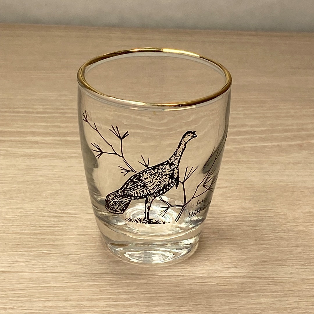 Vintage Wild Turkey Shot Glass 1.5oz Shot Glass With Gold Rim From the ...