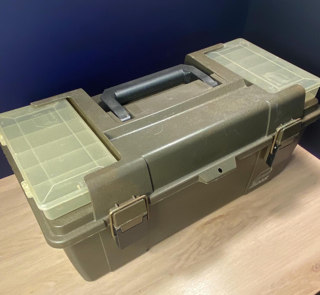 Vintage Plano Tackle Box - Two-tiered, Clear Plastic Fishing Organizer ...