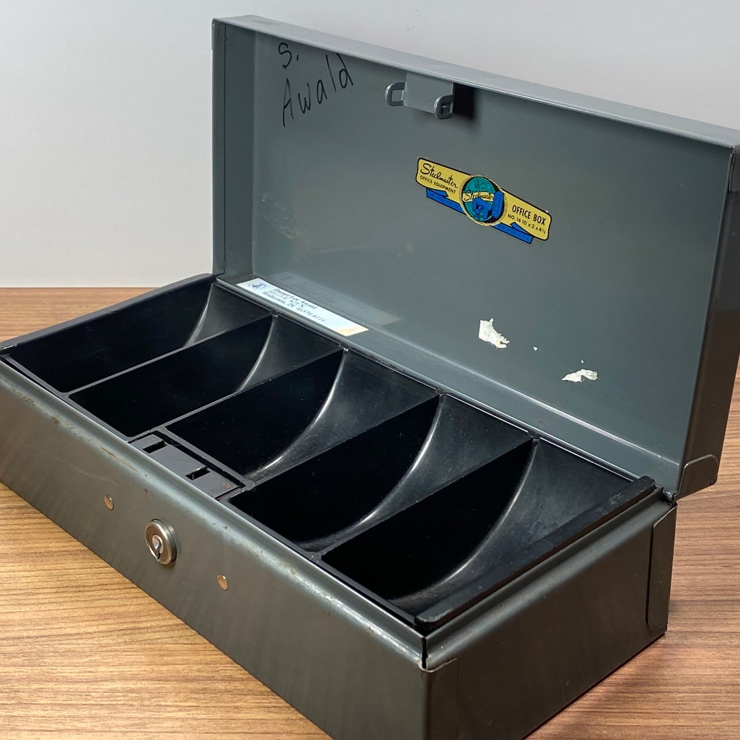 Vintage 1960s Metal Cash Box With Cash Tray Asco Steelmaster Office ...