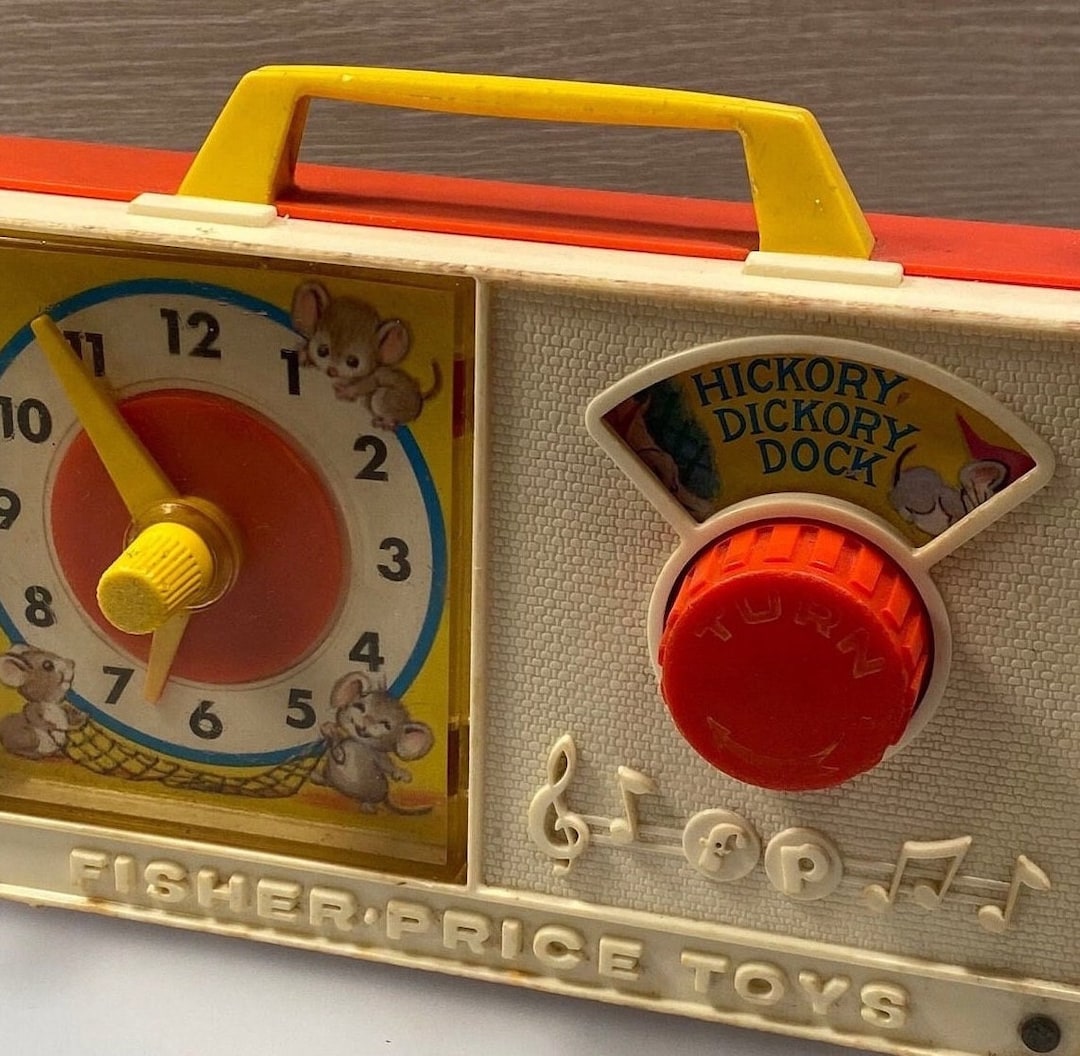 Vintage Fisher Price Hickory Dickory Dock Musical Clock Radio Toy Made ...