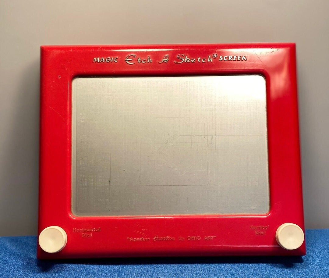 The Original Etch A Sketch From 1960 Vintage Red 505 Ohio Art Magic Etch A Sketch Drawing