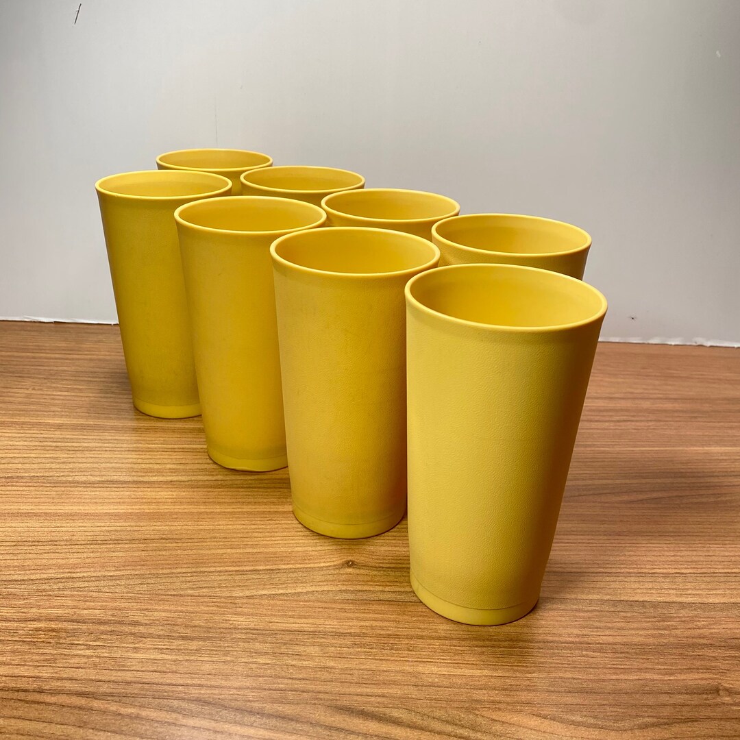 Vintage Yellow Tupperware Bell Tumblers, Set of Eight With Mold Number ...