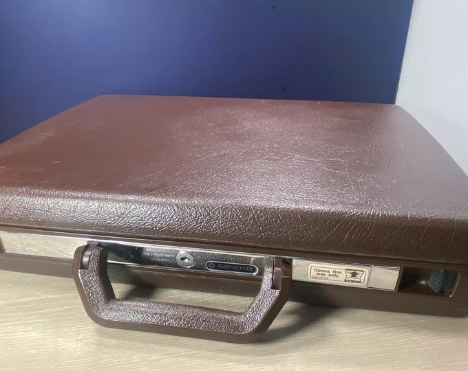 Vintage Samsonite Brown Hard Shell Briefcase: Mid-century Executive ...