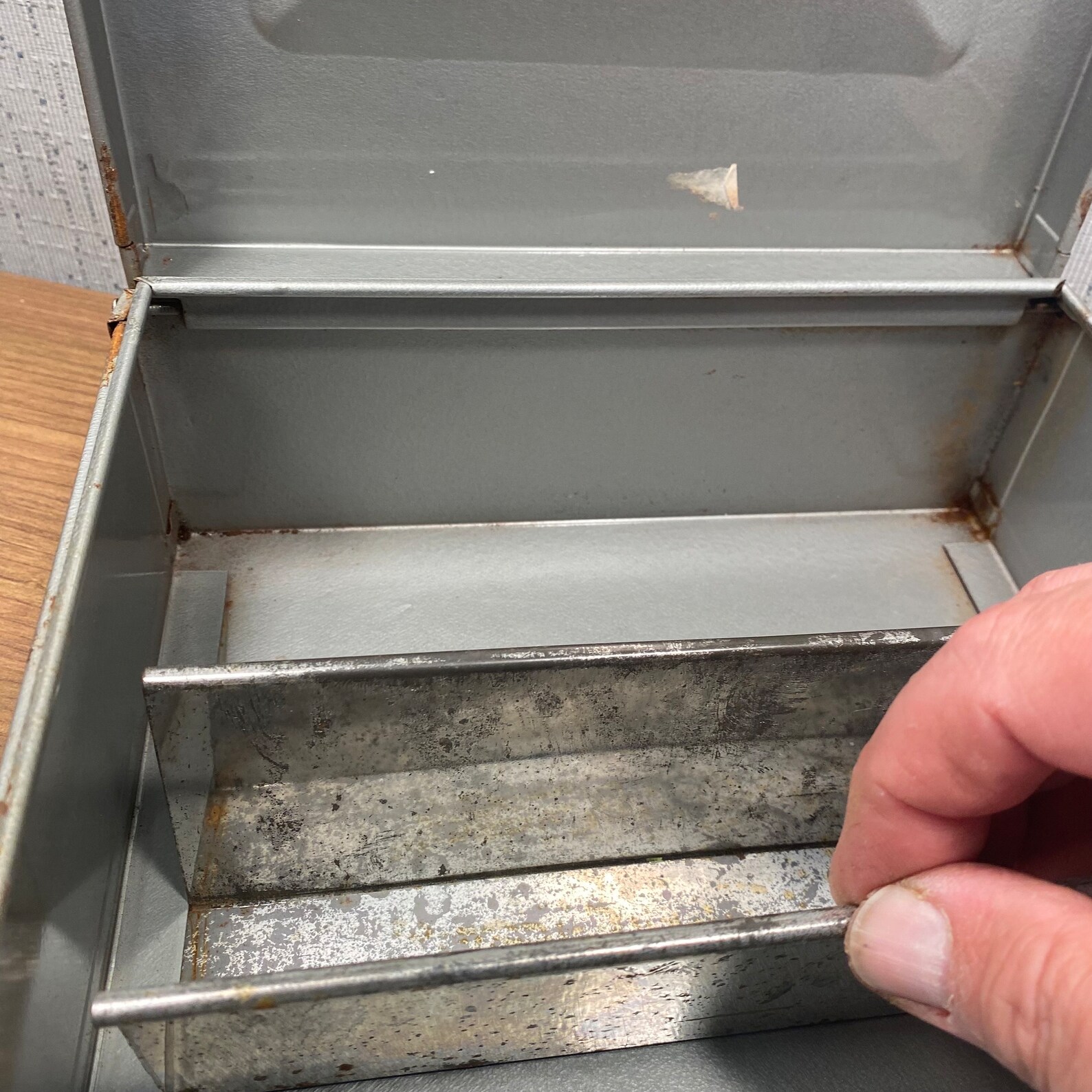 Vintage Industrial Versa Check File Gray Porta-file Metal File Box With ...