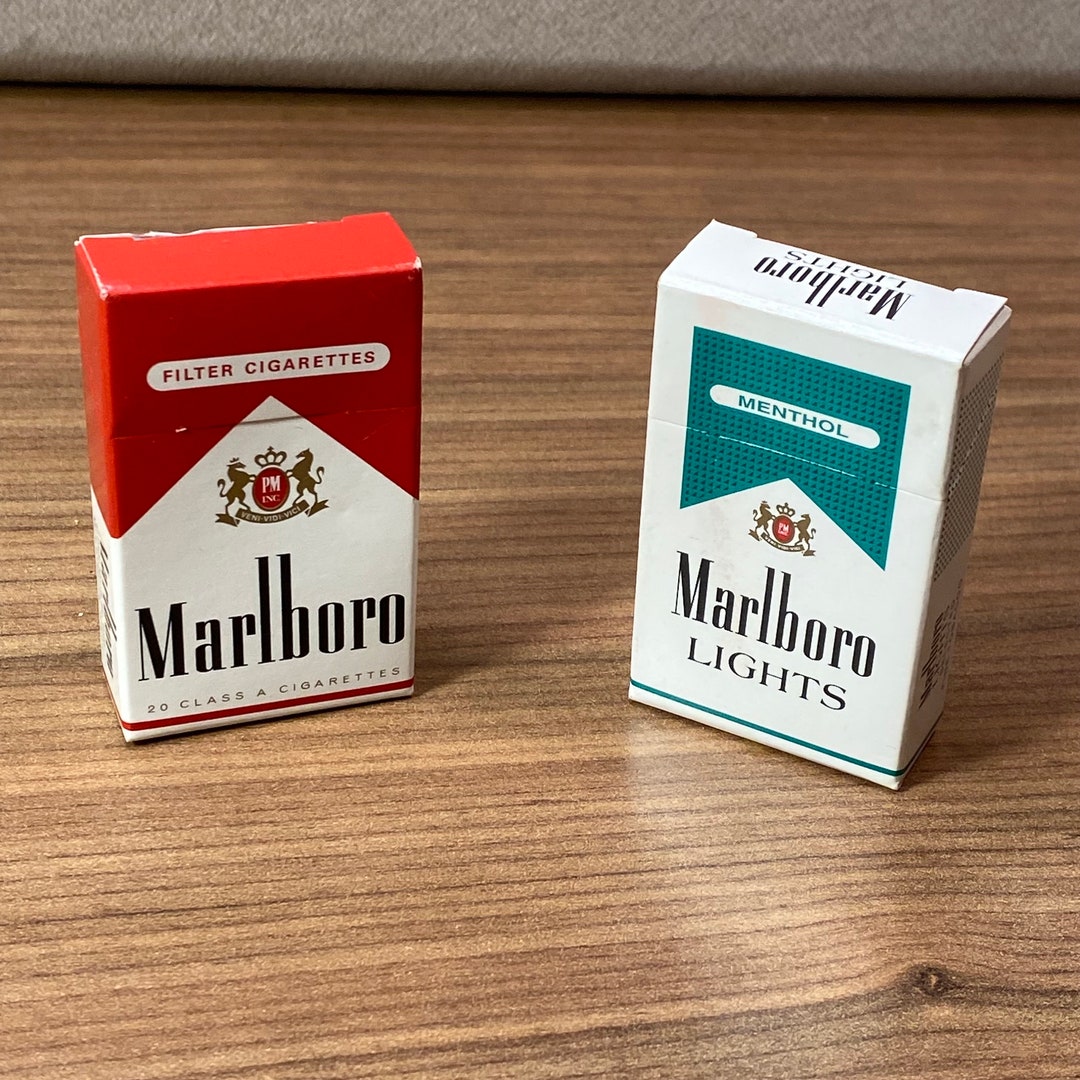 Marlboro Matchboxes 2 Packs Mini Cigarette Hard Packs 90s Advertising ...